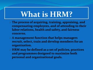 Present & Future Conditions Of HRM | PPTX | Human Resources | Business