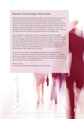 rapportverkenningzelfstandigen | PDF | Economy | Business and Finance