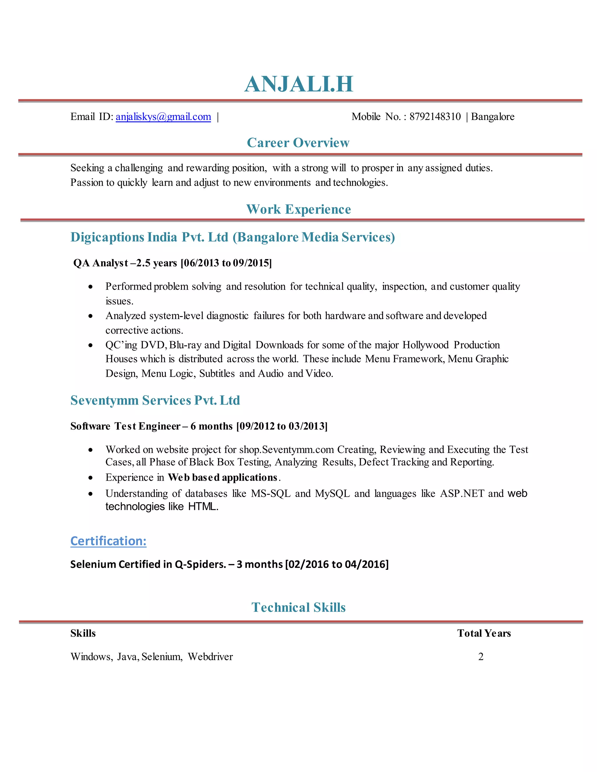 QA_Resume | PDF
