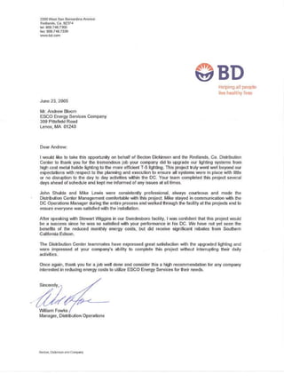 Becton Dickinson - Redlands CA | PDF