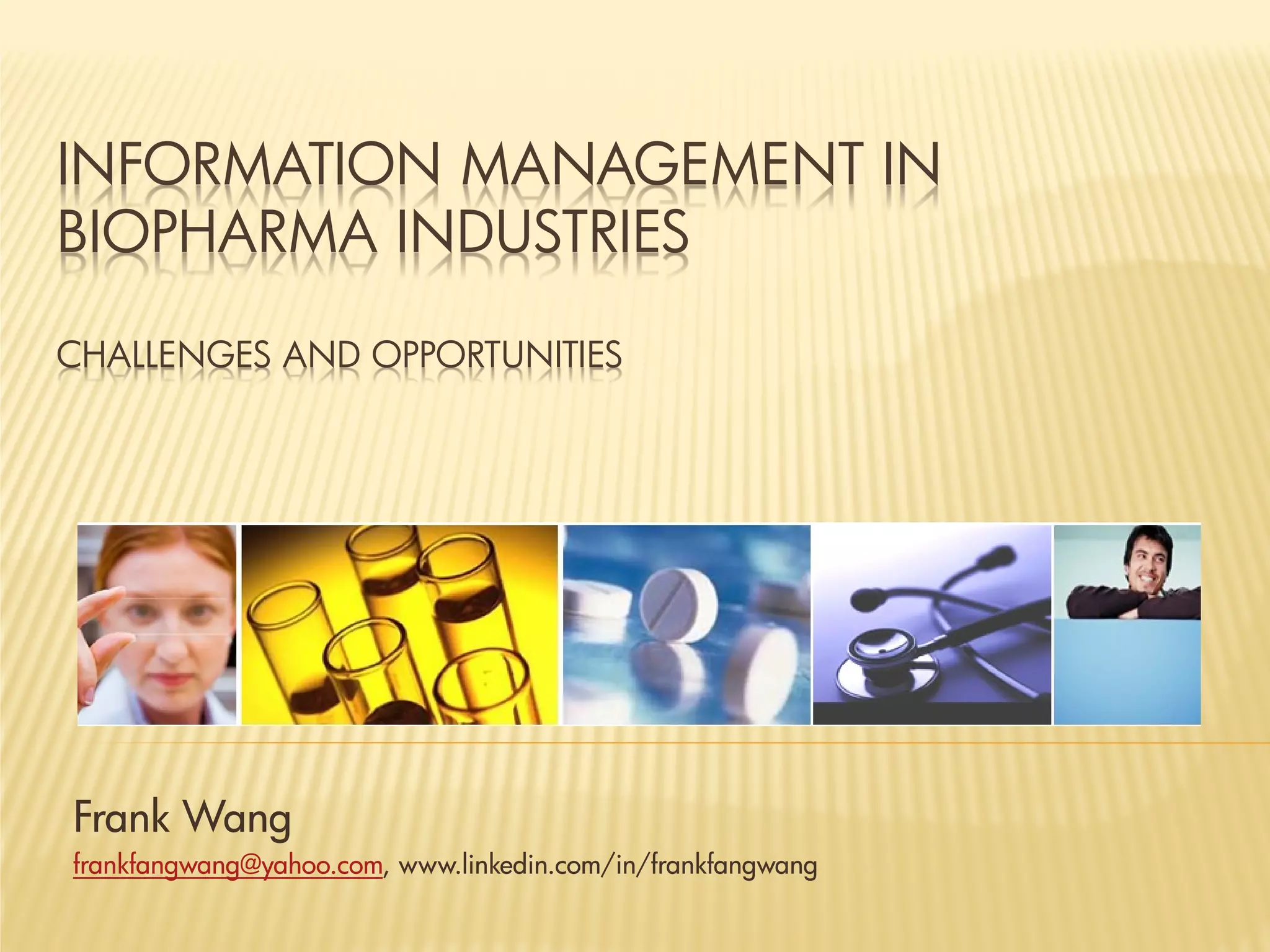 Information Management in Pharmaceutical Industry | PPT