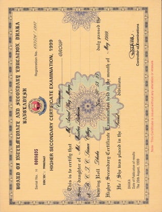 HSC Certificate | PDF