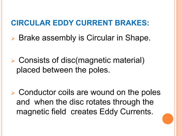 eddy current brakes | PPTX