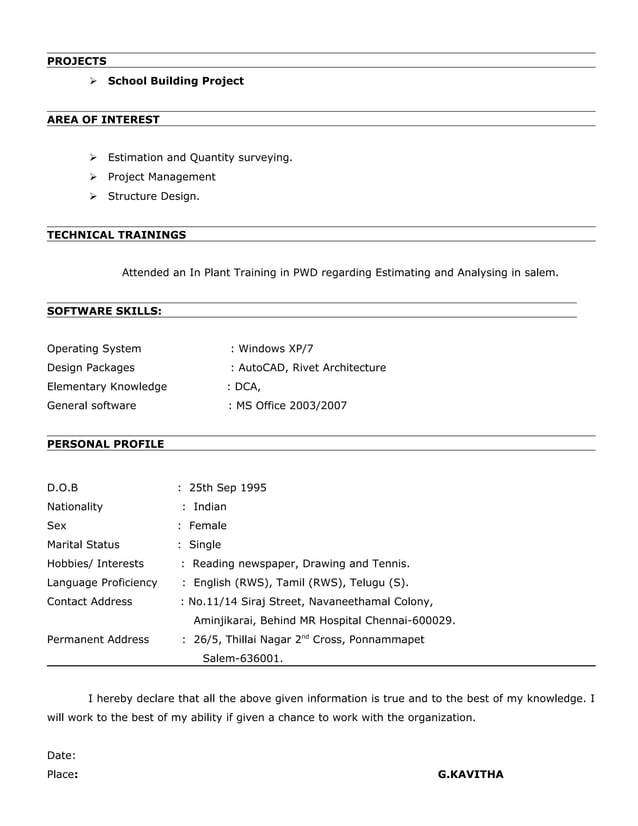 Kavitha Resume | DOC