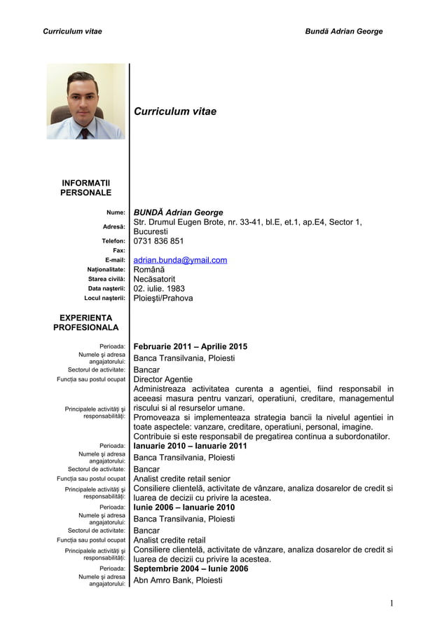 CV%20Adrian%20Bunda%20[2] | PDF