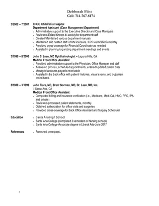 RESUME-Debbie Flint 011217 | PDF