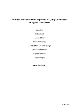 Modified Blair VIP Latrine Report | PDF