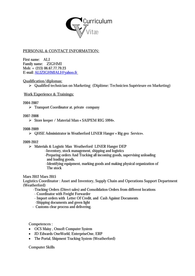 CV ALIpdf | PDF