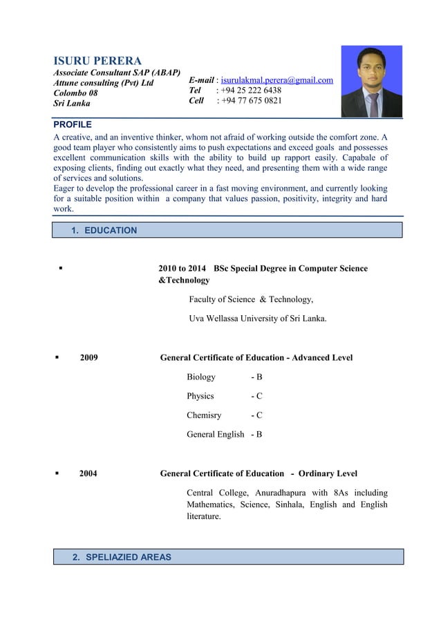 Isuru Perera CV | DOC | Technology & Computing