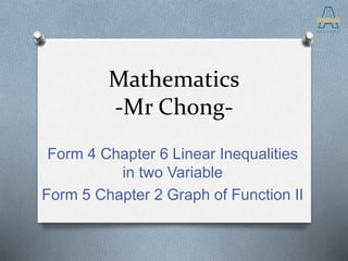 Form 5 Mathematics Chapter 2 Graph of Function ii | PPT