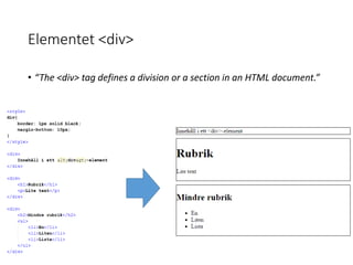 VT16 - DA355A - Layout med CSS | PDF | Web Design and HTML | Internet