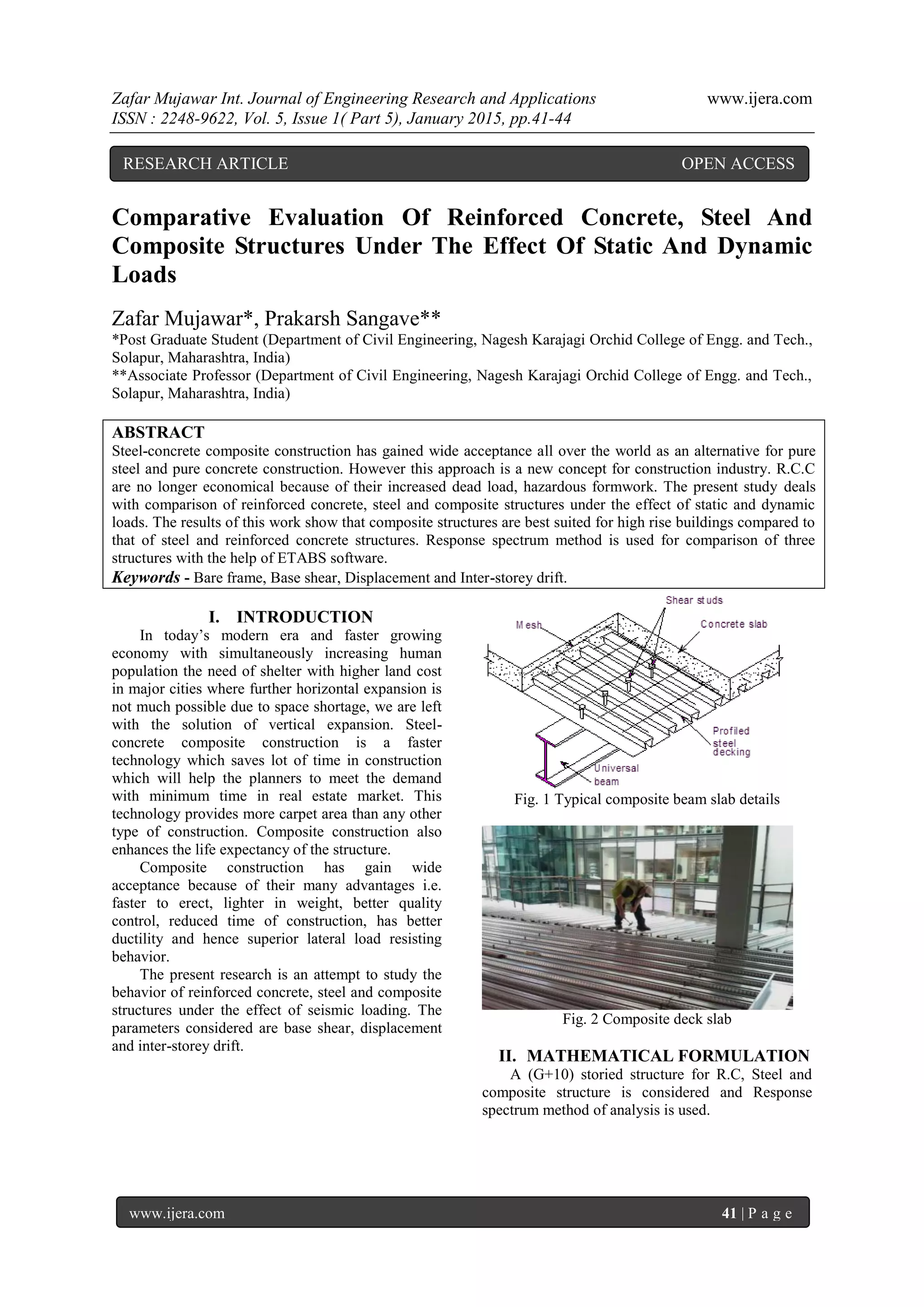 Comparative Evaluation Of Reinforced Concrete, Steel And Composite ...