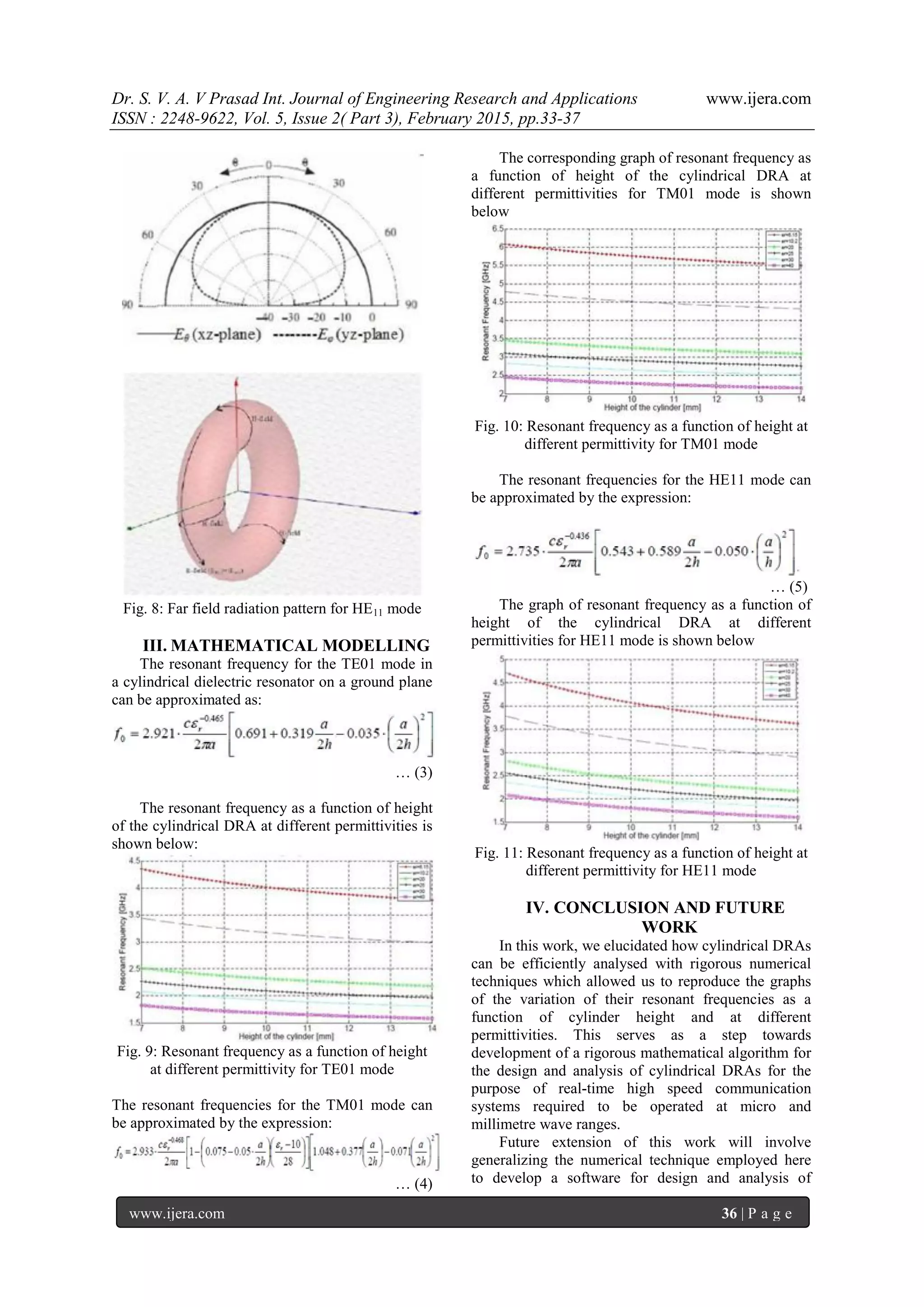 Mathematical Modeling of Cylindrical Dielectric Resonator Antenna for Applications in High Speed ...