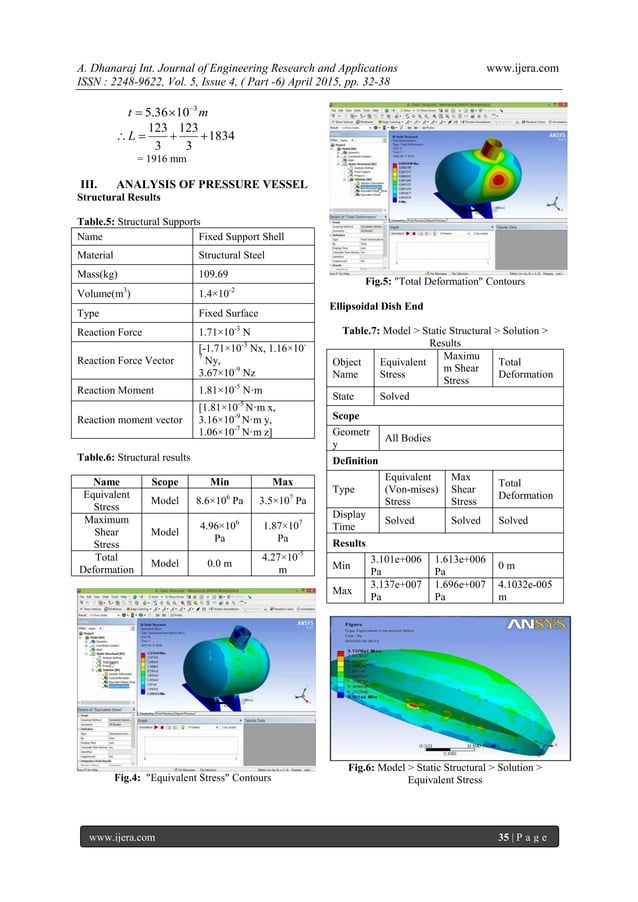 Design & Stress Analysis of a Cylinder with Closed ends using ANSYS | PDF