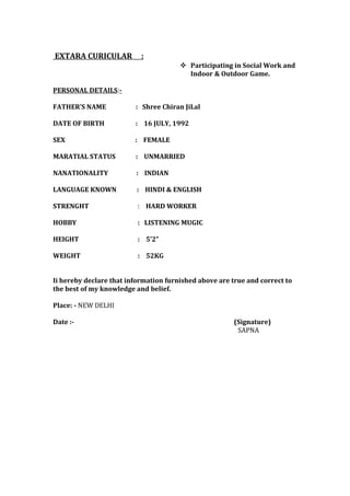 sapna | DOC | Education