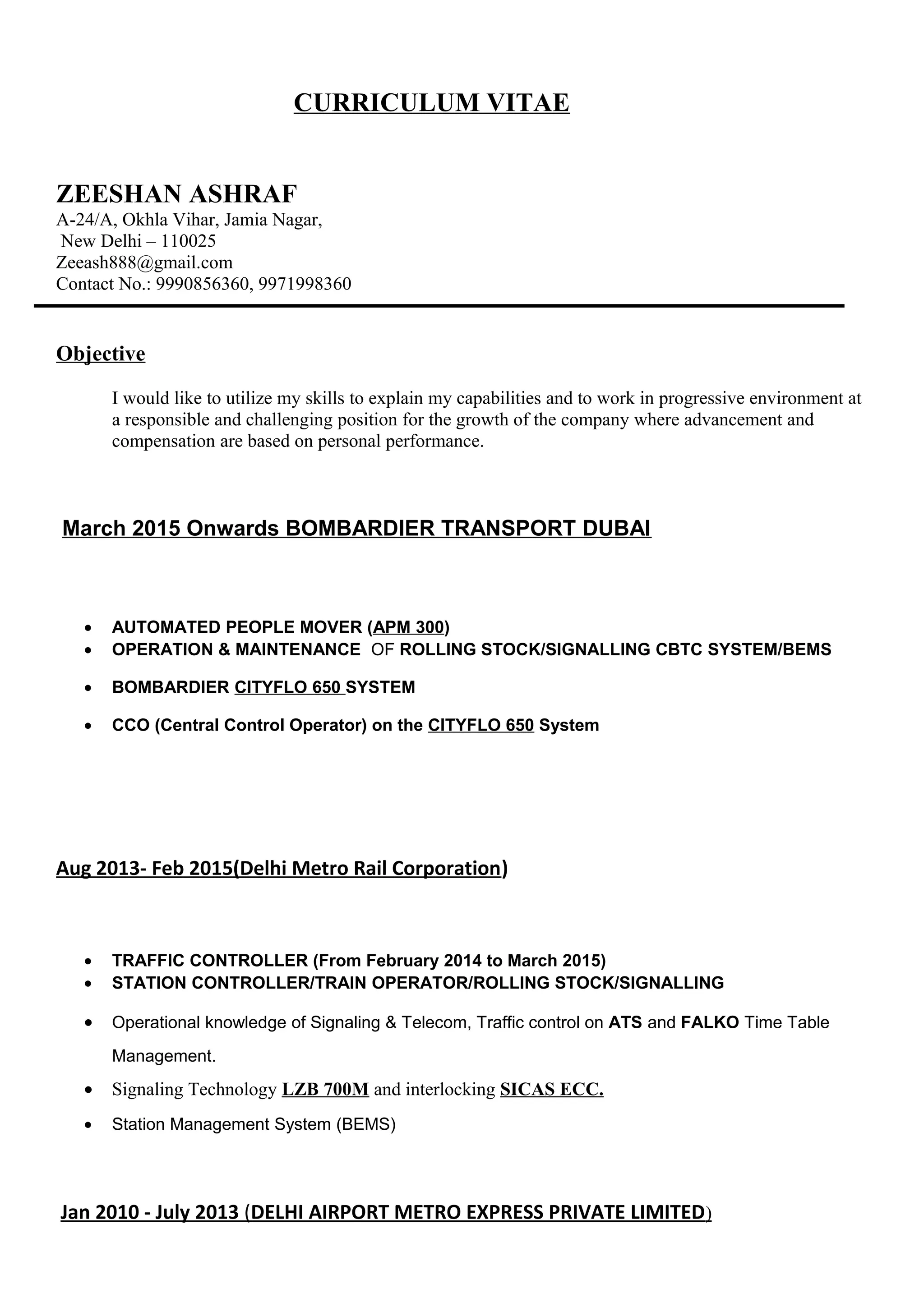 zeeshan resume | DOC