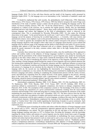 Cultural Competence and Intercultural Communication on the Ground of Contemporary ...