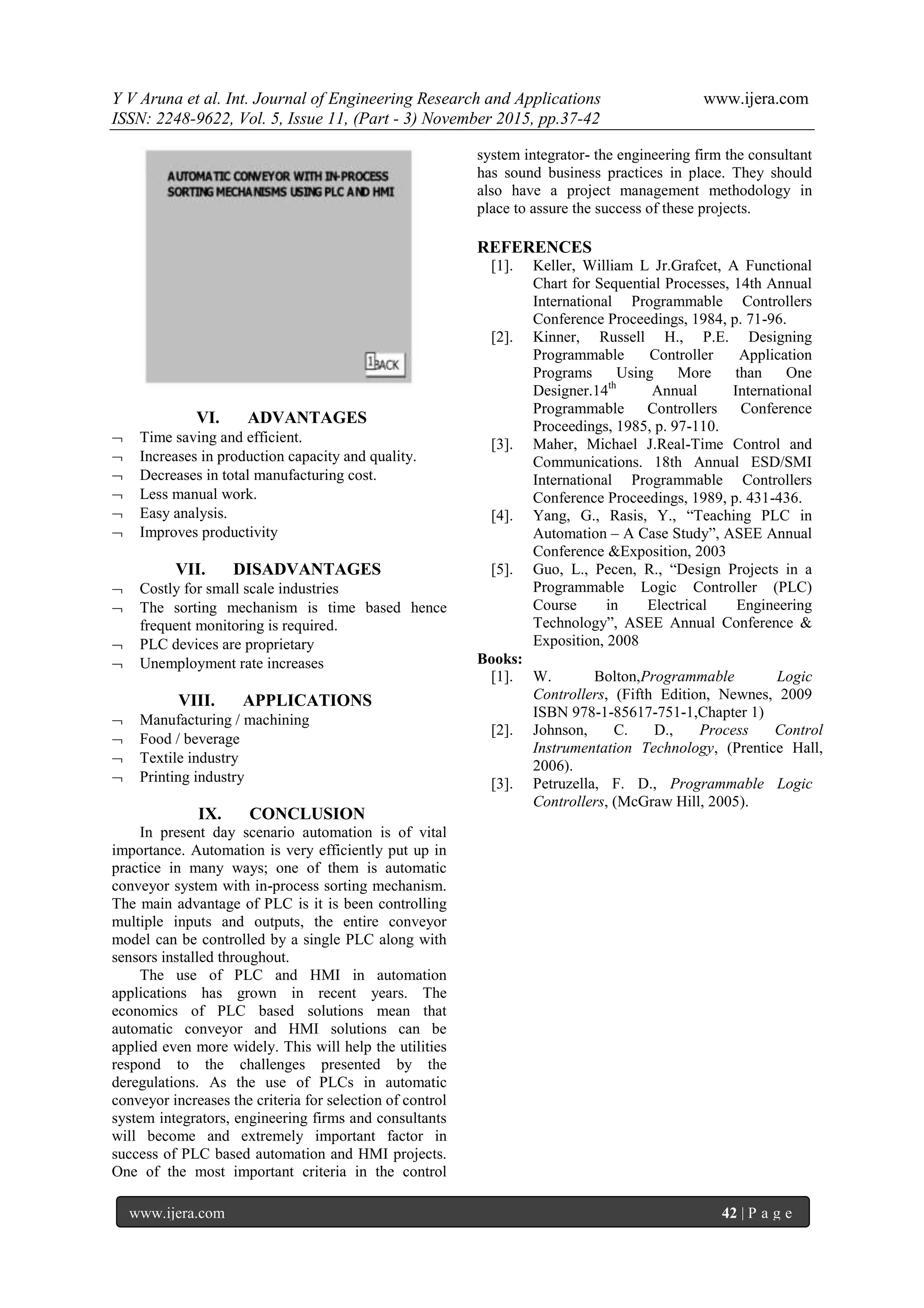 Automatic convey or System with In–Process Sorting Mechanism using PLC and HMI System | PDF