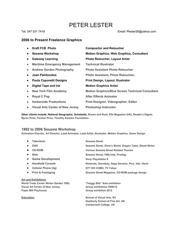 PETER_LESTER_CV_2016 | PDF