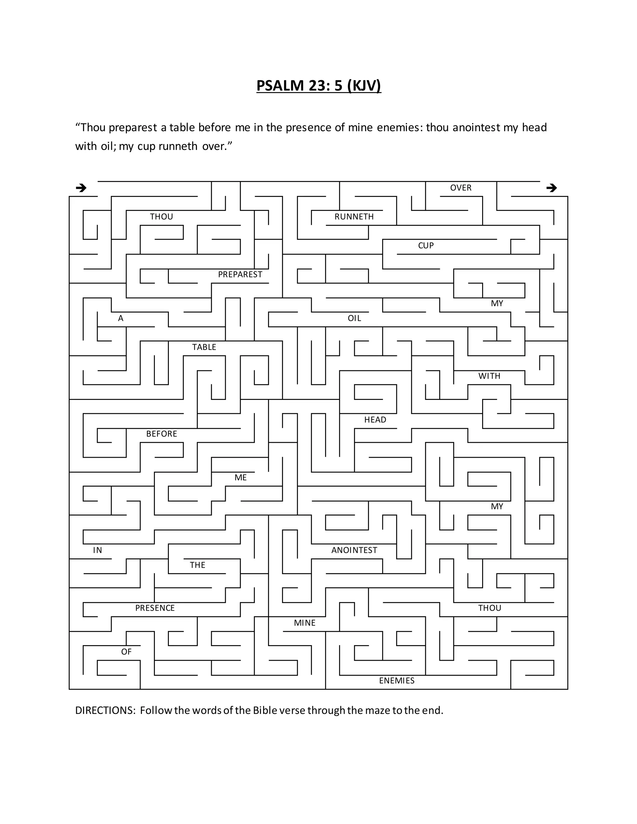 PSALM 23-5 MAZE | DOCX