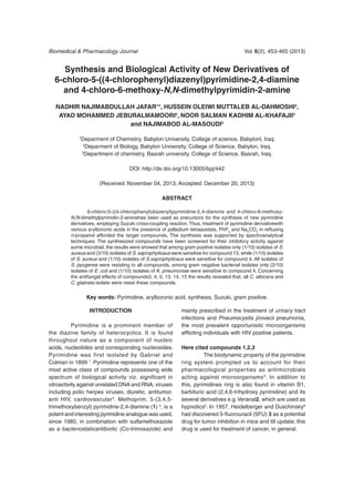 synthesis and biological activity | PDF | Chemistry | Science