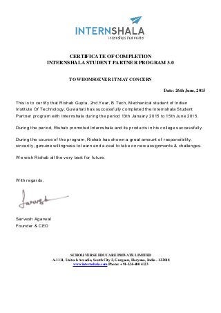 Certificate-Internshala