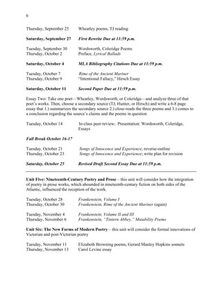 Fall 2014 Introduction to Poetry | PDF | Homework and Study | Education