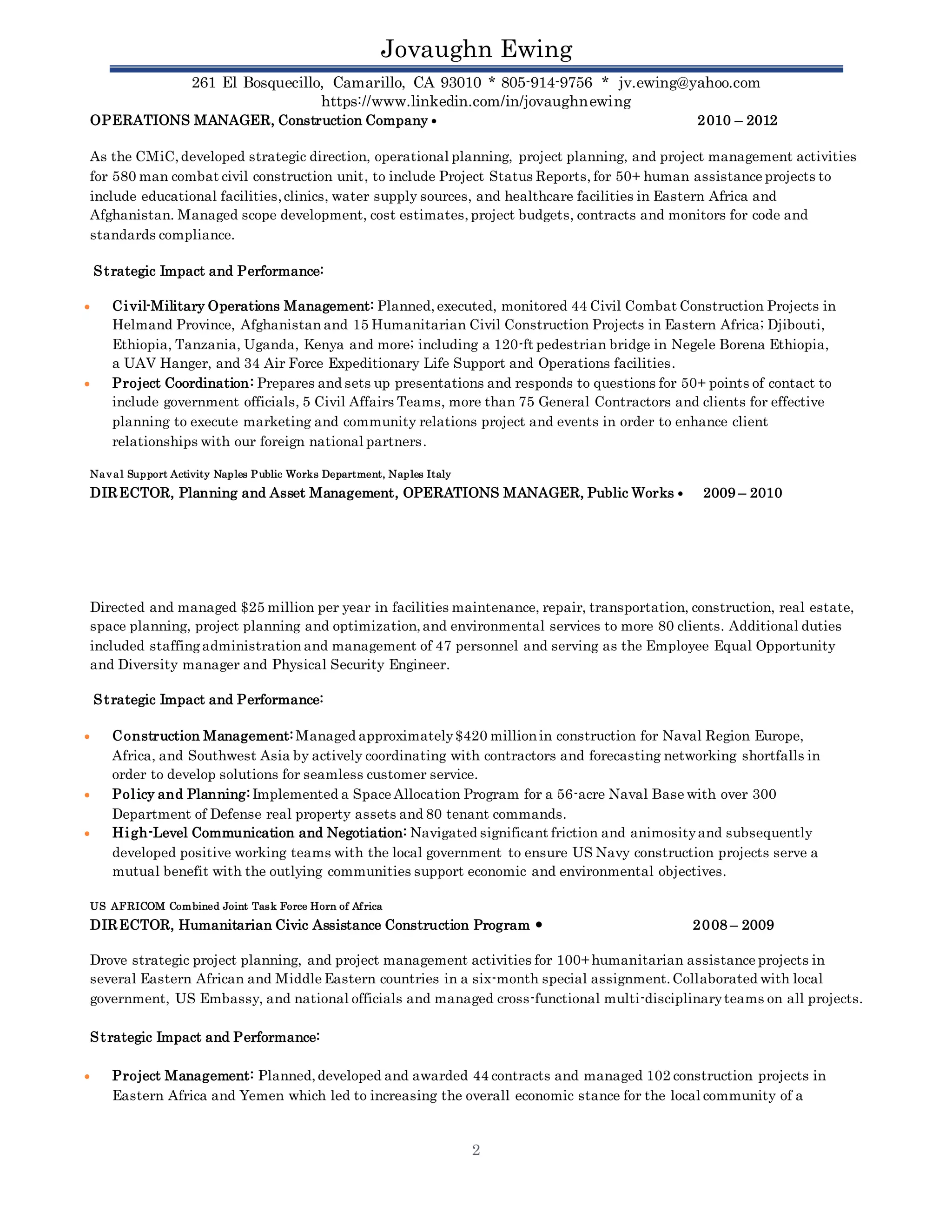 J Ewing Project Manager III Resume | DOCX | Civil Engineering Industry ...