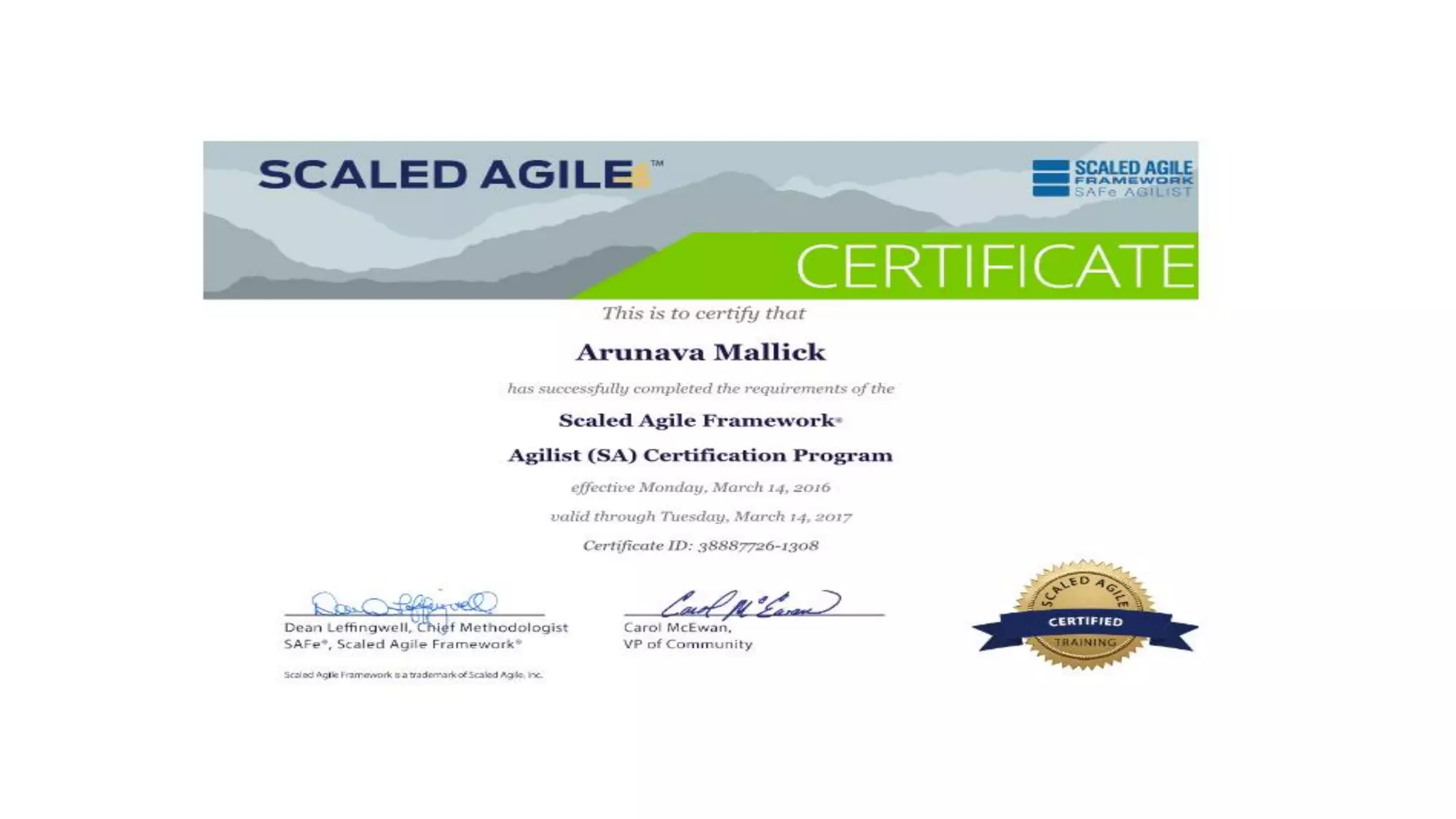 SAFe Certificate | PPT