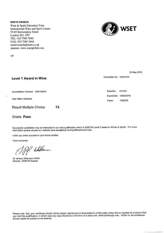WSET LEVEL 1 | PDF