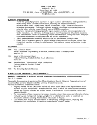 Gene Fein Curriculum Vitae 2017 | PDF