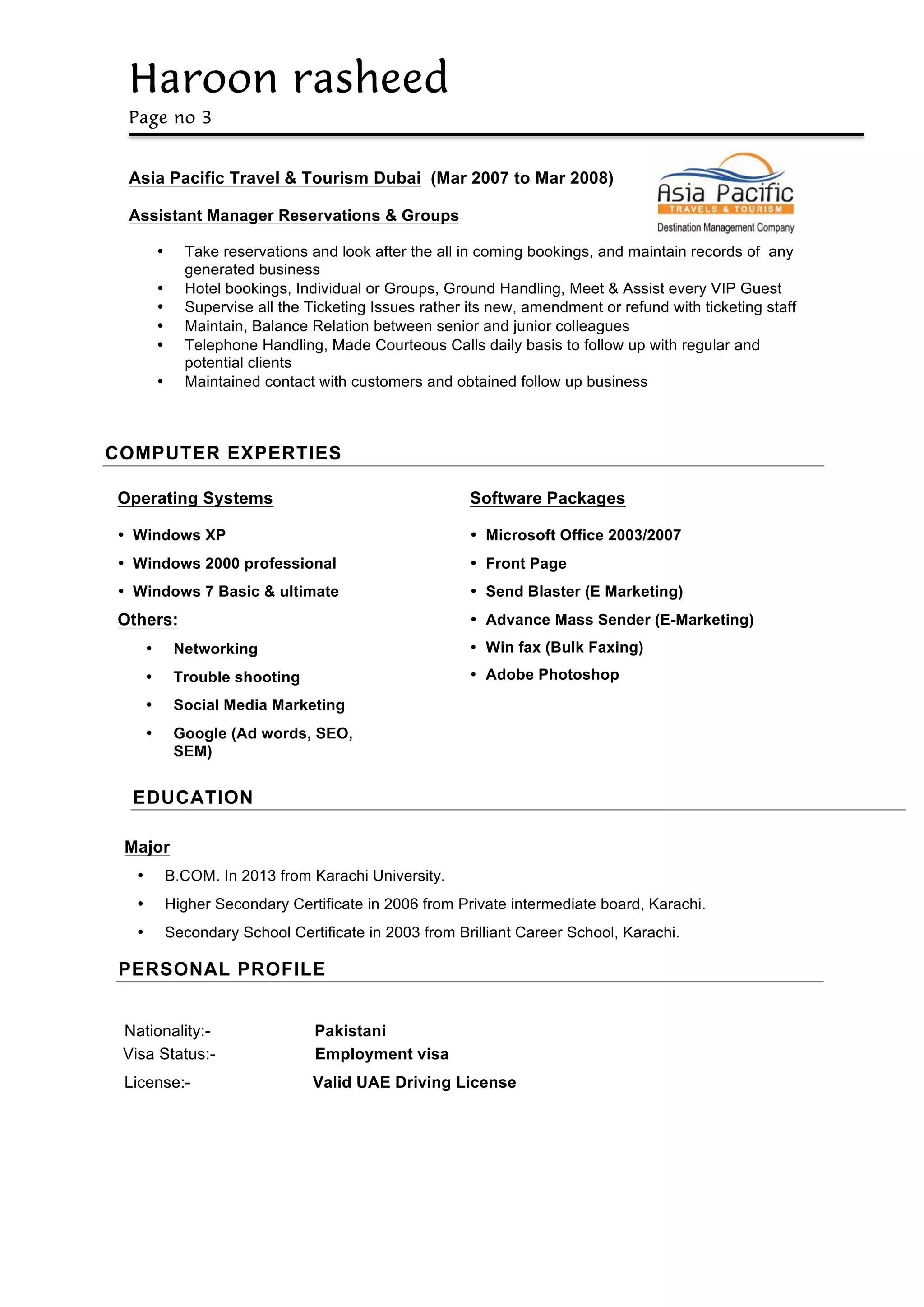 Haroon Resume | PDF