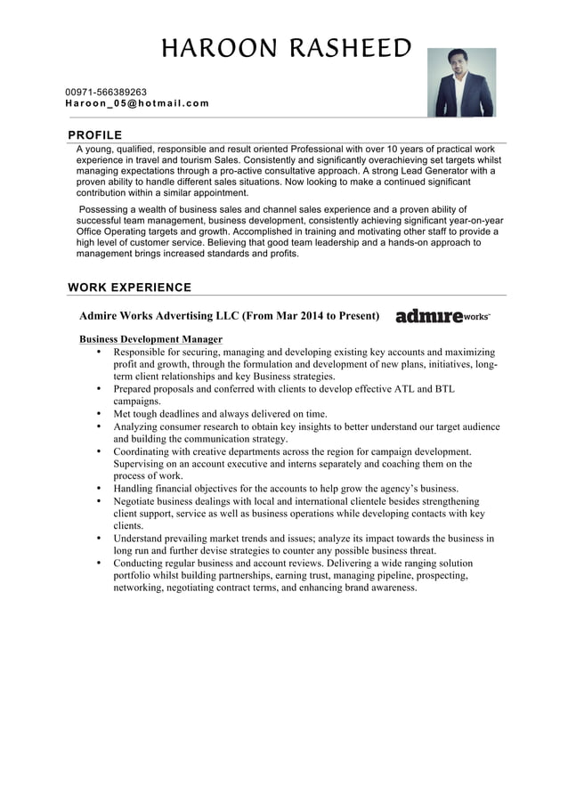 Haroon Resume | PDF | Business Travel | Travel Type