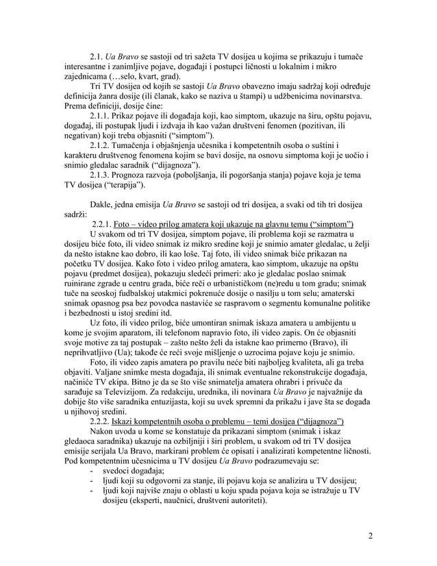 TV projekat Ua Bravo (dosije) | PDF