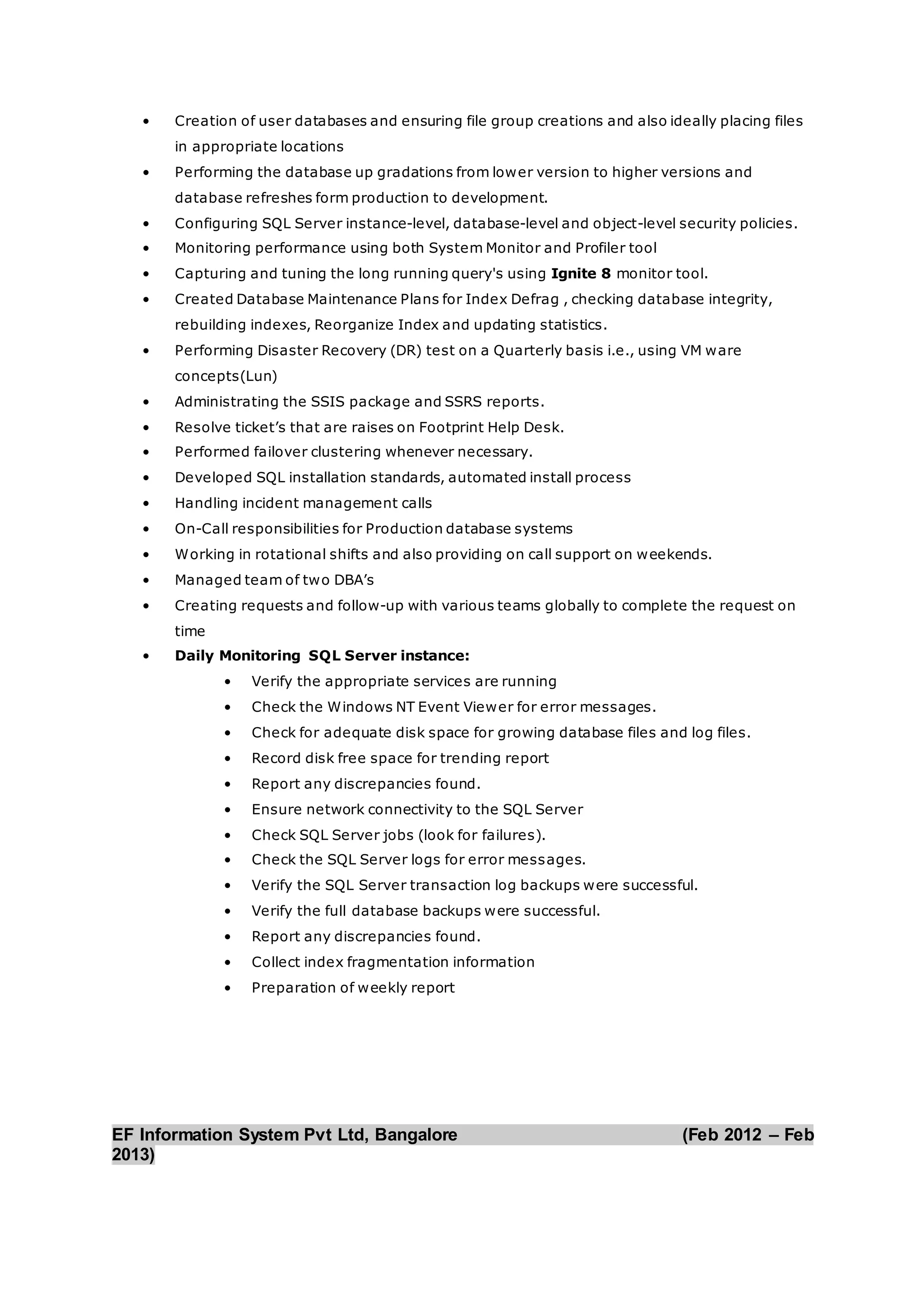 Chetan.Kumar-SQL_DBA 9115 | PDF