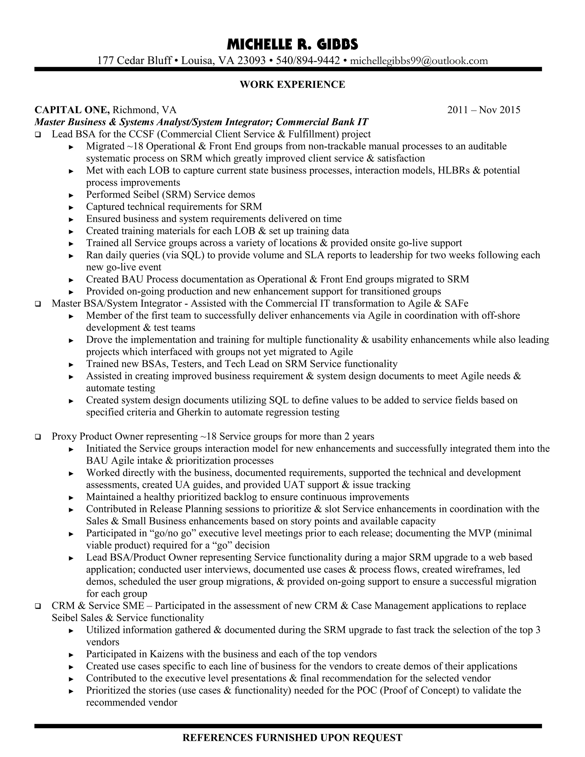 Michelle Gibbs Resume | PDF | Free Download