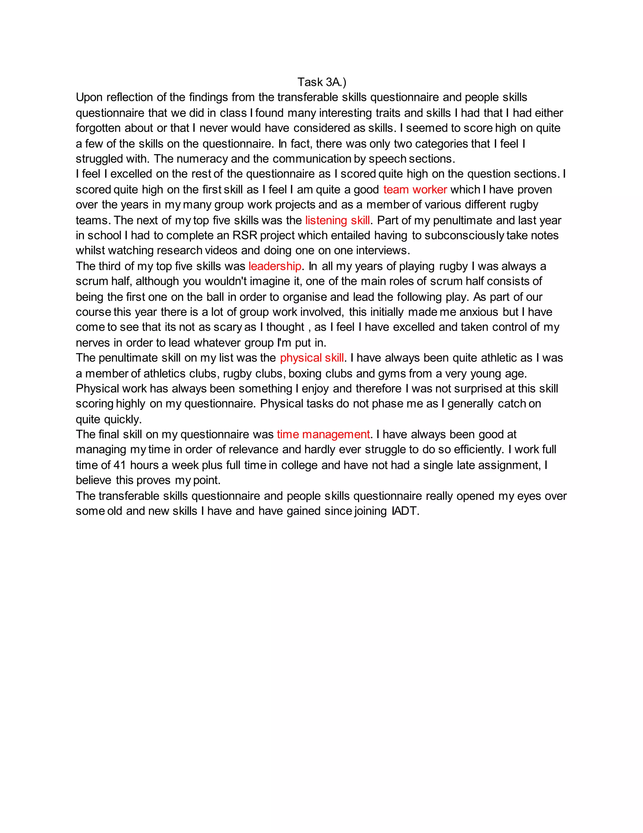 Transferable skills | DOCX