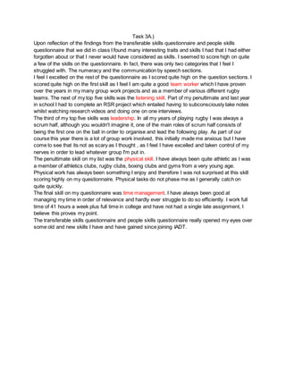 Transferable skills | DOCX | Rugby Union | Rugby