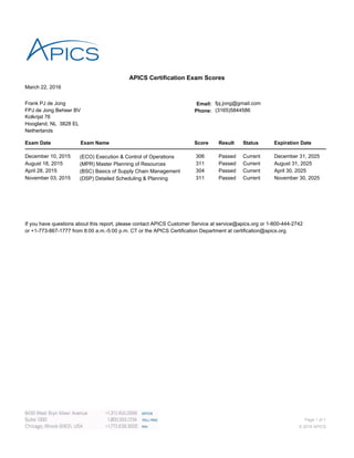 APICS_Exam_History_Report_1956759 | PDF