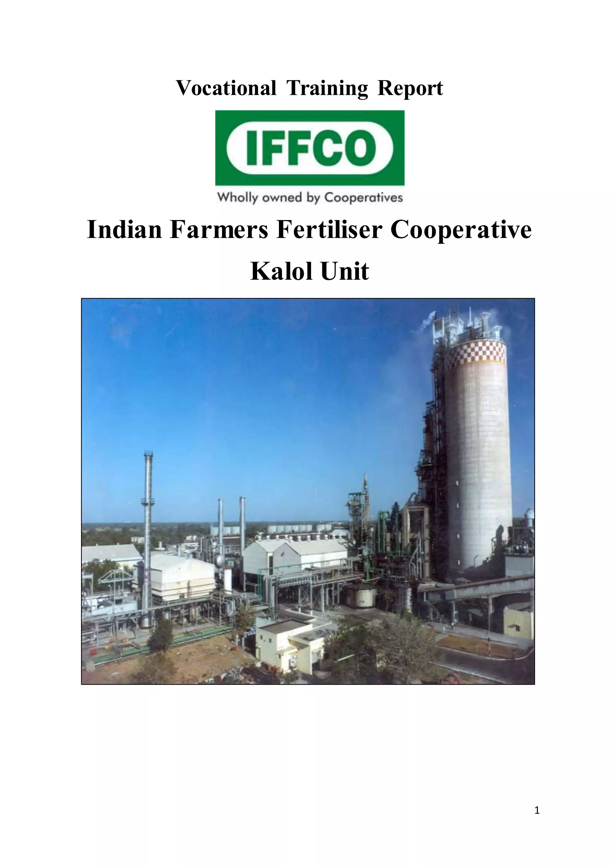Training Report of IFFCO KALOL_Daxit Akbari | DOCX