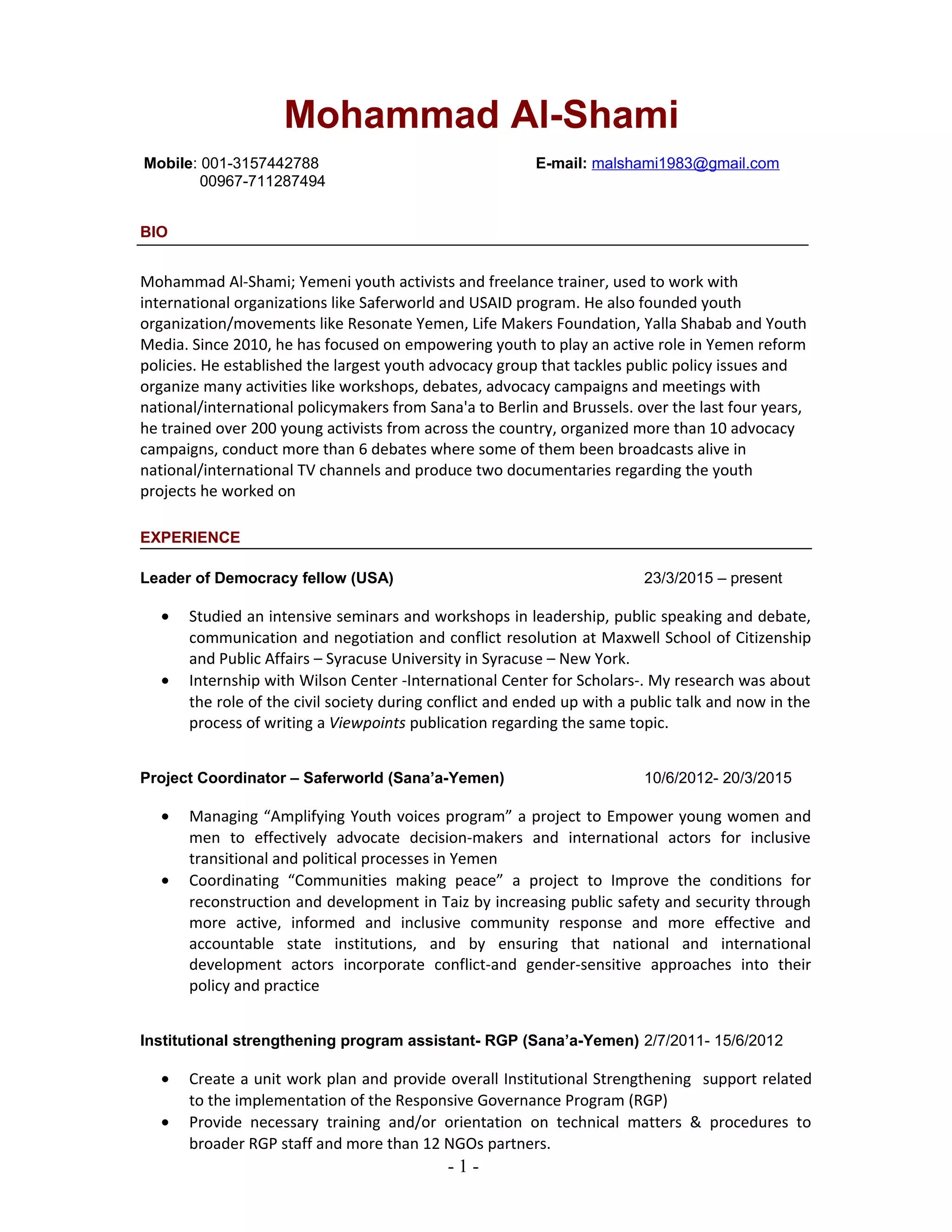 Mohammad resume | DOC