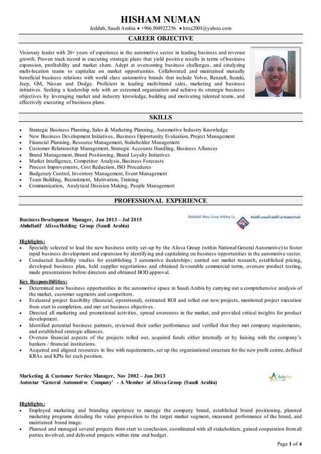 Hisham Numan CV | DOCX