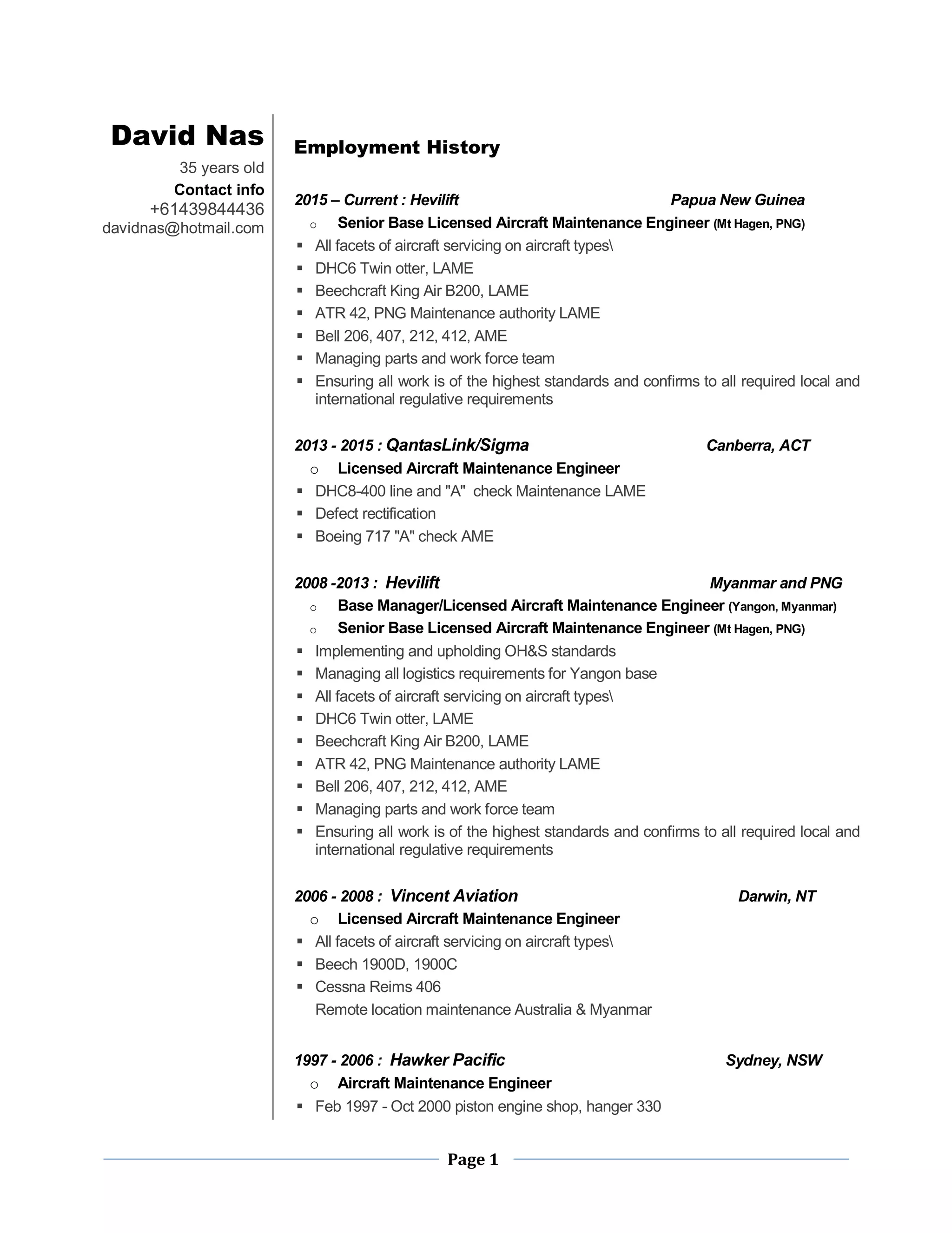 David Resume update 8-4-15 | PDF | Air Travel | Travel Type