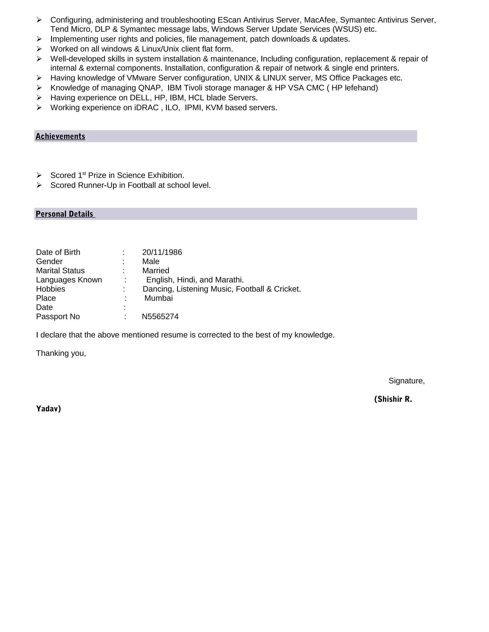 SHISHIR CV_Updated | PDF