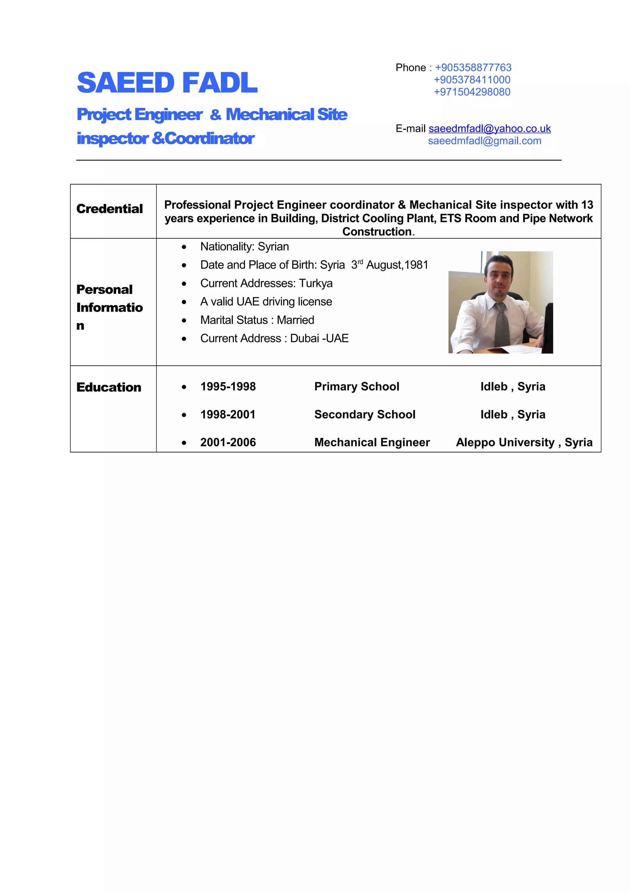 Saeed Fadl CV | PDF