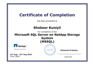 NetApp Certficate MSSQL | PPT