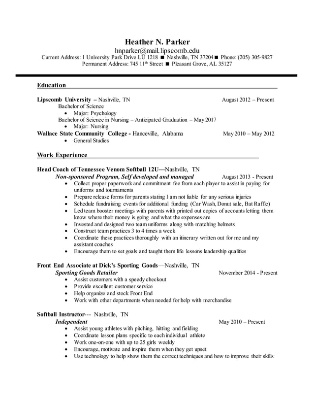 Heather Parker - Resume | PDF