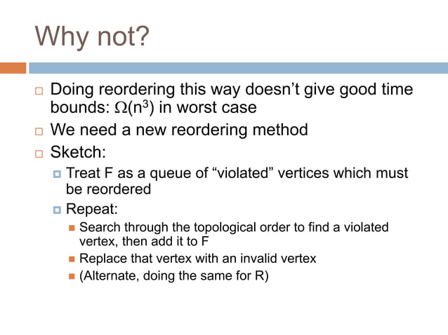 Incremental Topological Ordering (and Cycle Detection) | PPTX | Computing | Technology & Computing