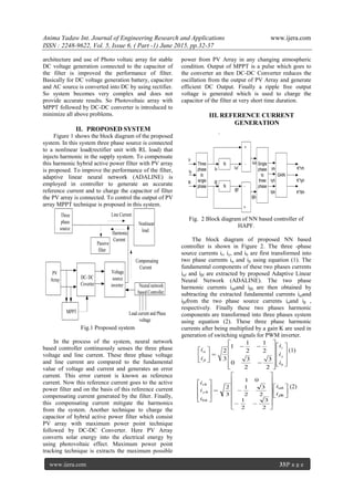 Performance Analysis Of PV Interfaced Neural Network Based Hybrid Active Power Filter | PDF