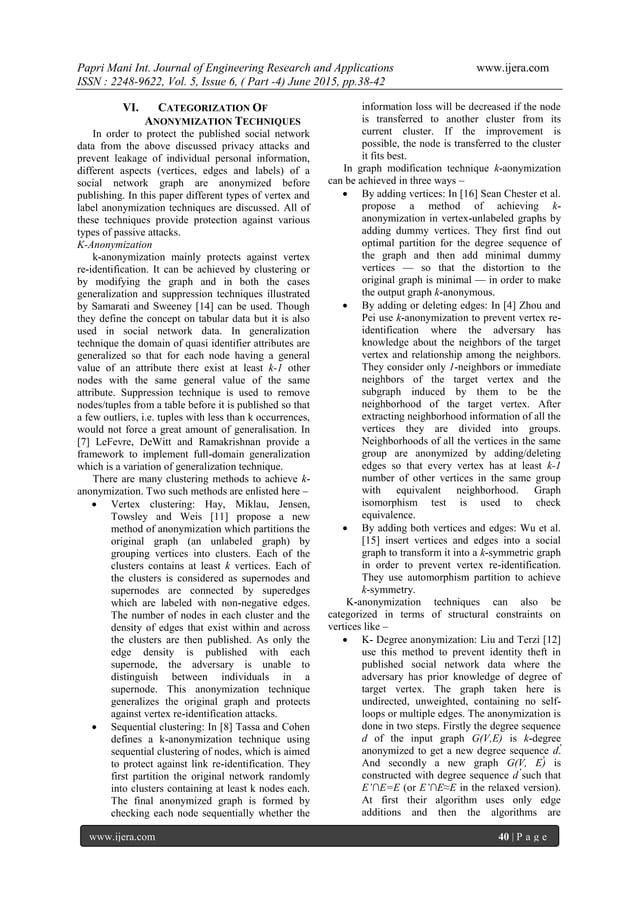 A Brief Survey on Vertex and Label Anonymization Techniques of Online Social Network Data | PDF